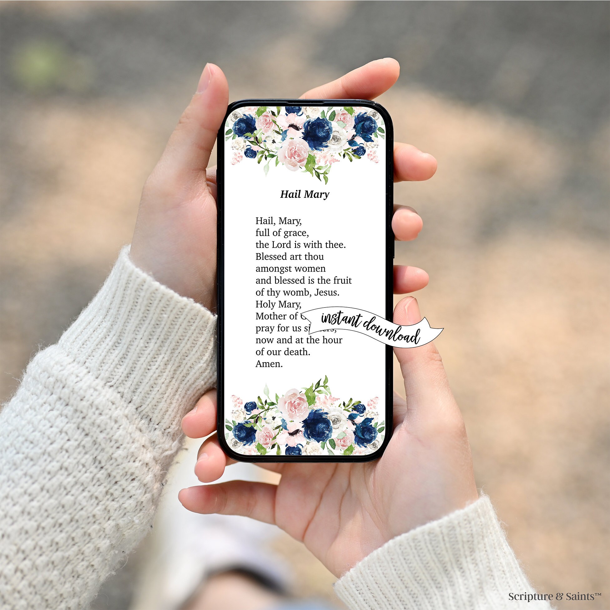 Hail Mary Catholic Prayer Card Electronic Prayer for iPhone ECP001 - Etsy