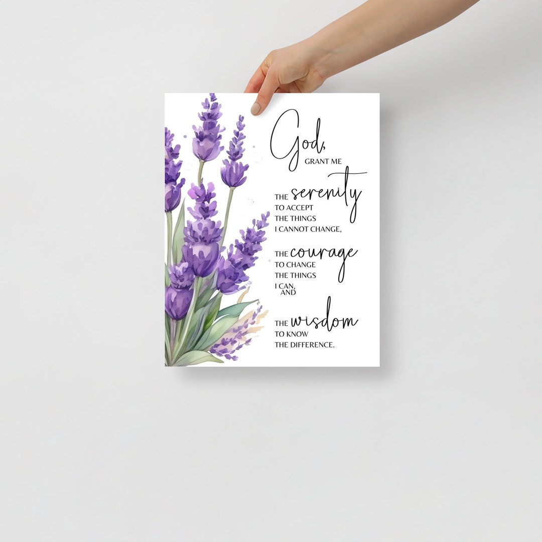 Serenity Prayer Print, AA Prayer Print, Serenity Prayer Wall Art ...