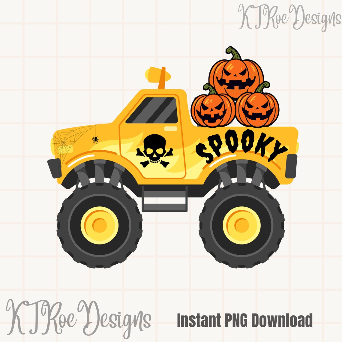 Kids Spooky Monster Truck PNG - Etsy