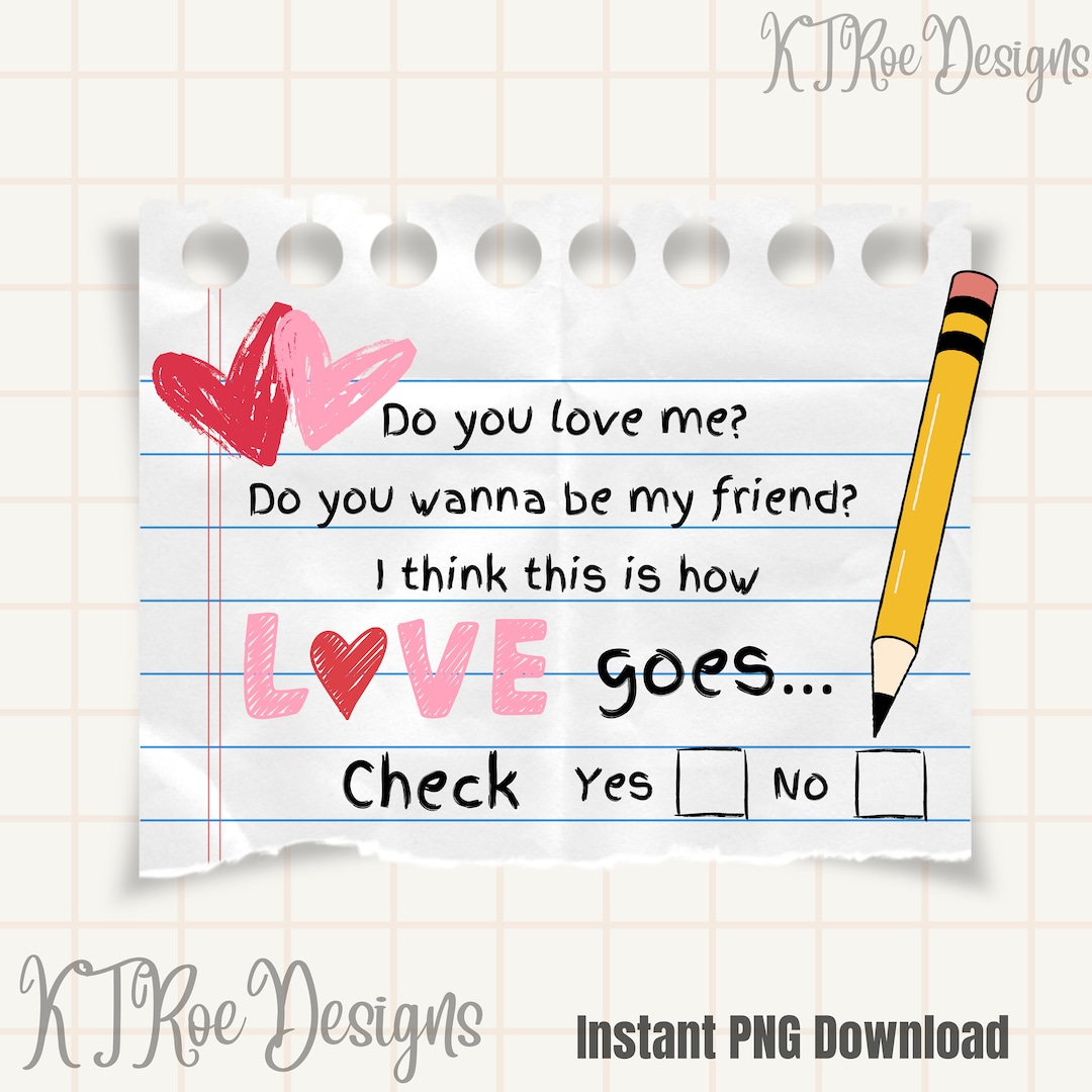 Check Yes or No Valentine Country PNG - Etsy