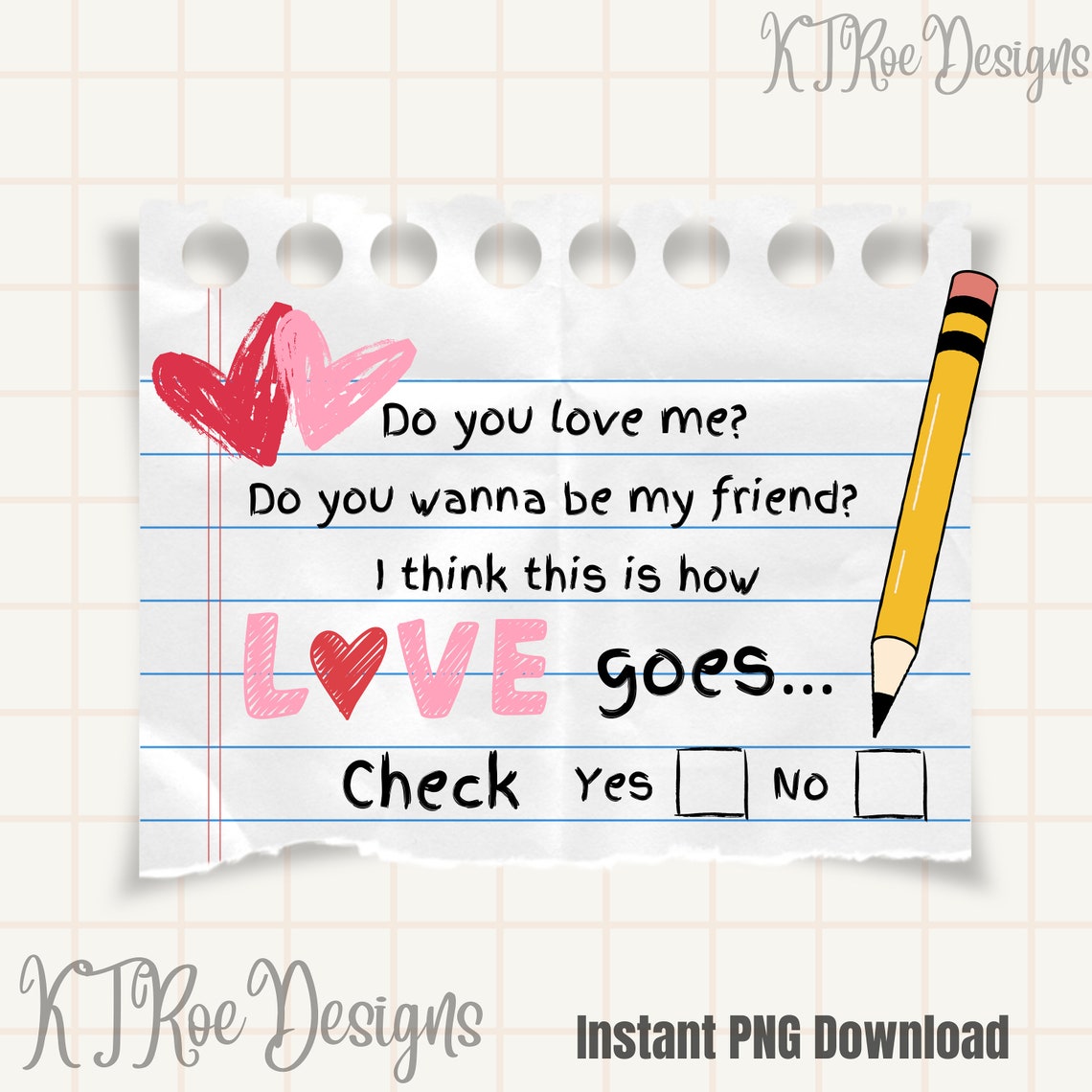 Check Yes or No Valentine Country PNG - Etsy