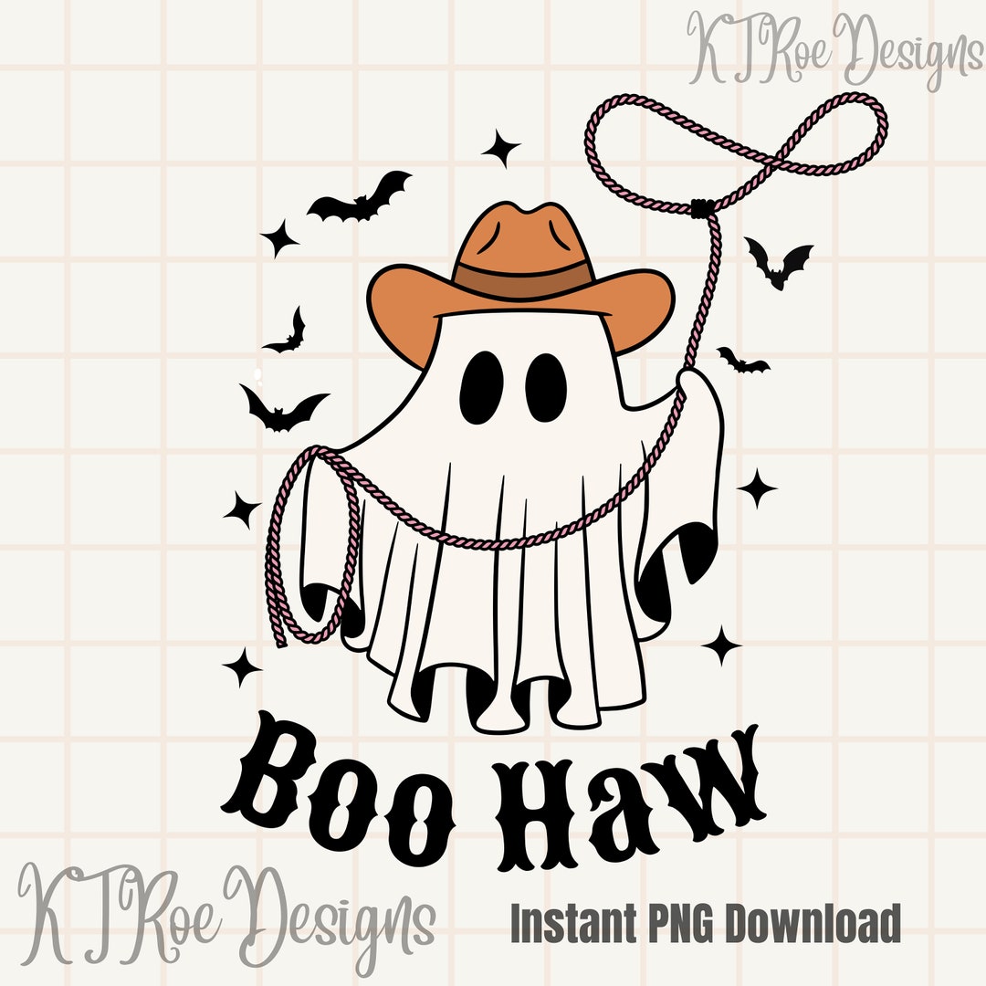 Boo Haw Cowboy Ghost With a Lasso Halloween Sublimation PNG - Etsy