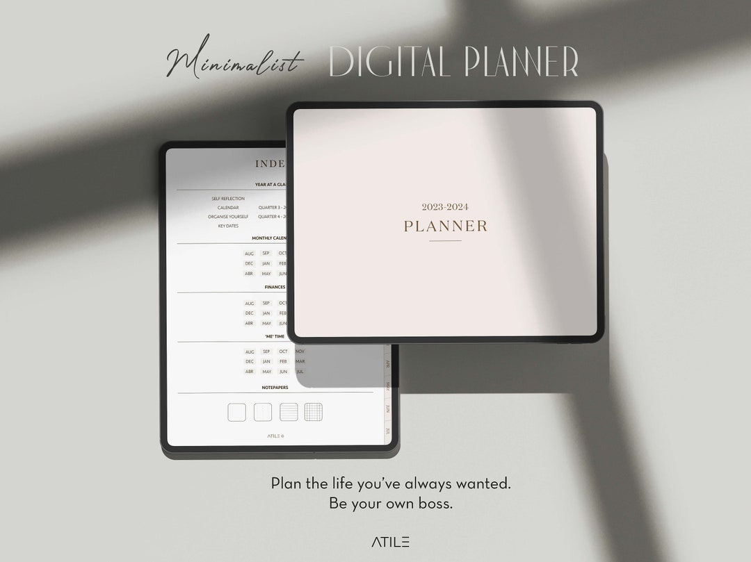 2023-2024 Digital Planner | Minimalist Planner | Daily, Weekly ...