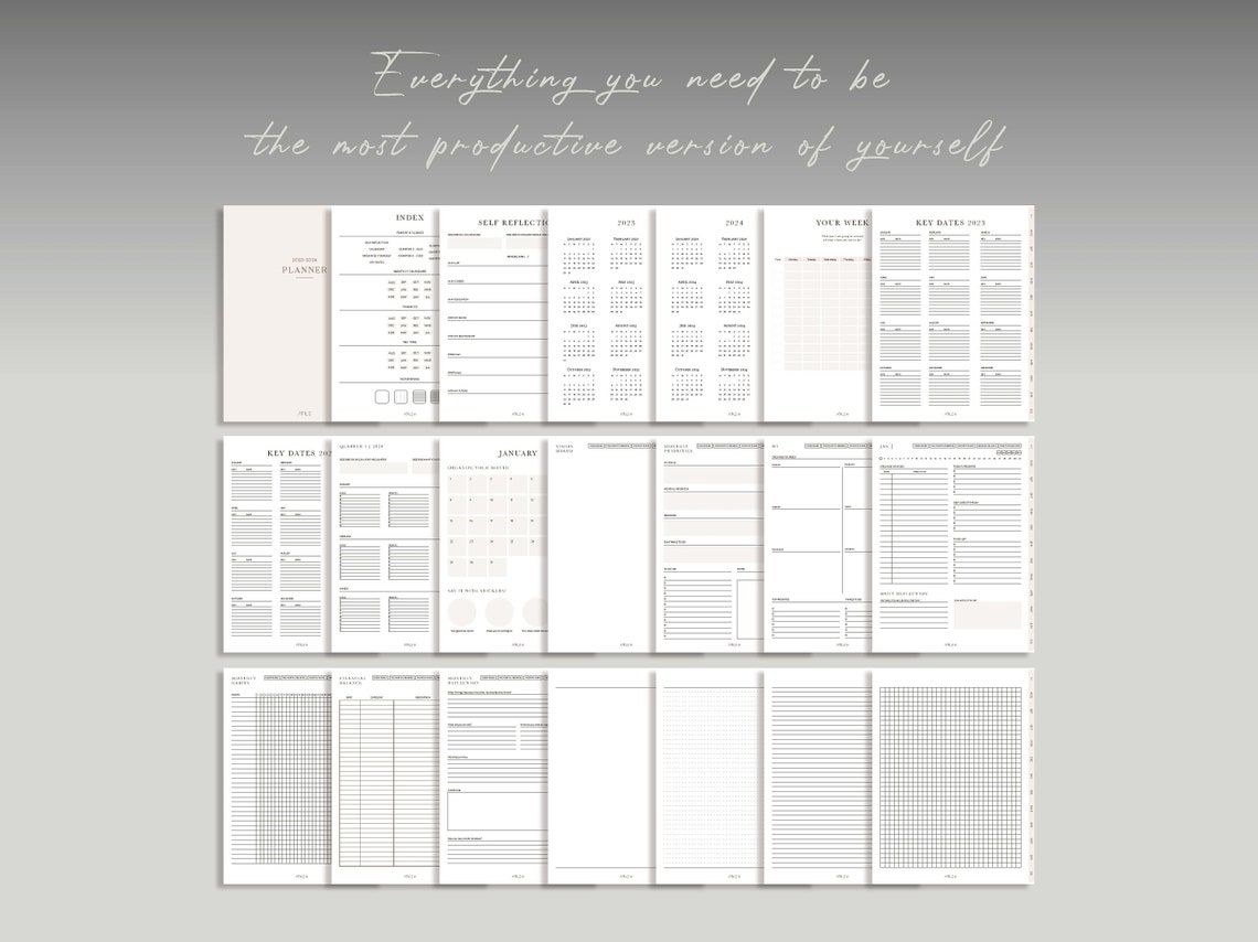 2023-2024 Digital Planner | Minimalist Planner | Daily, Weekly ...