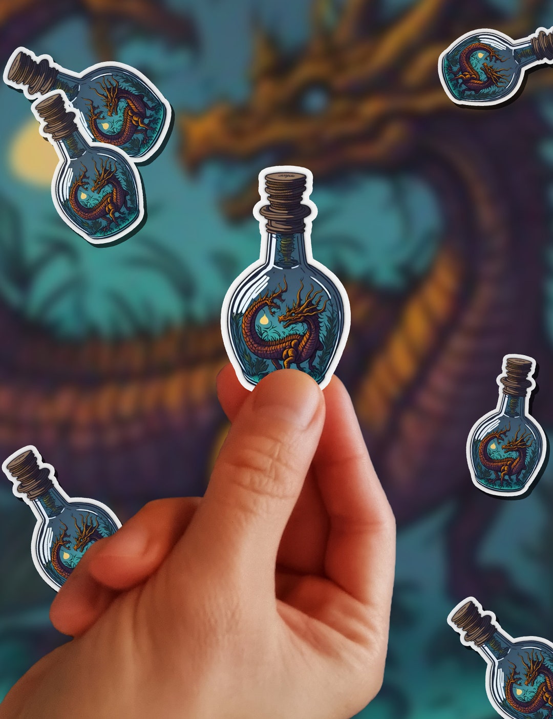 Magic Dragon Potion Sticker Dragon Alchemy Fantasy Potion Wizard Laptop ...