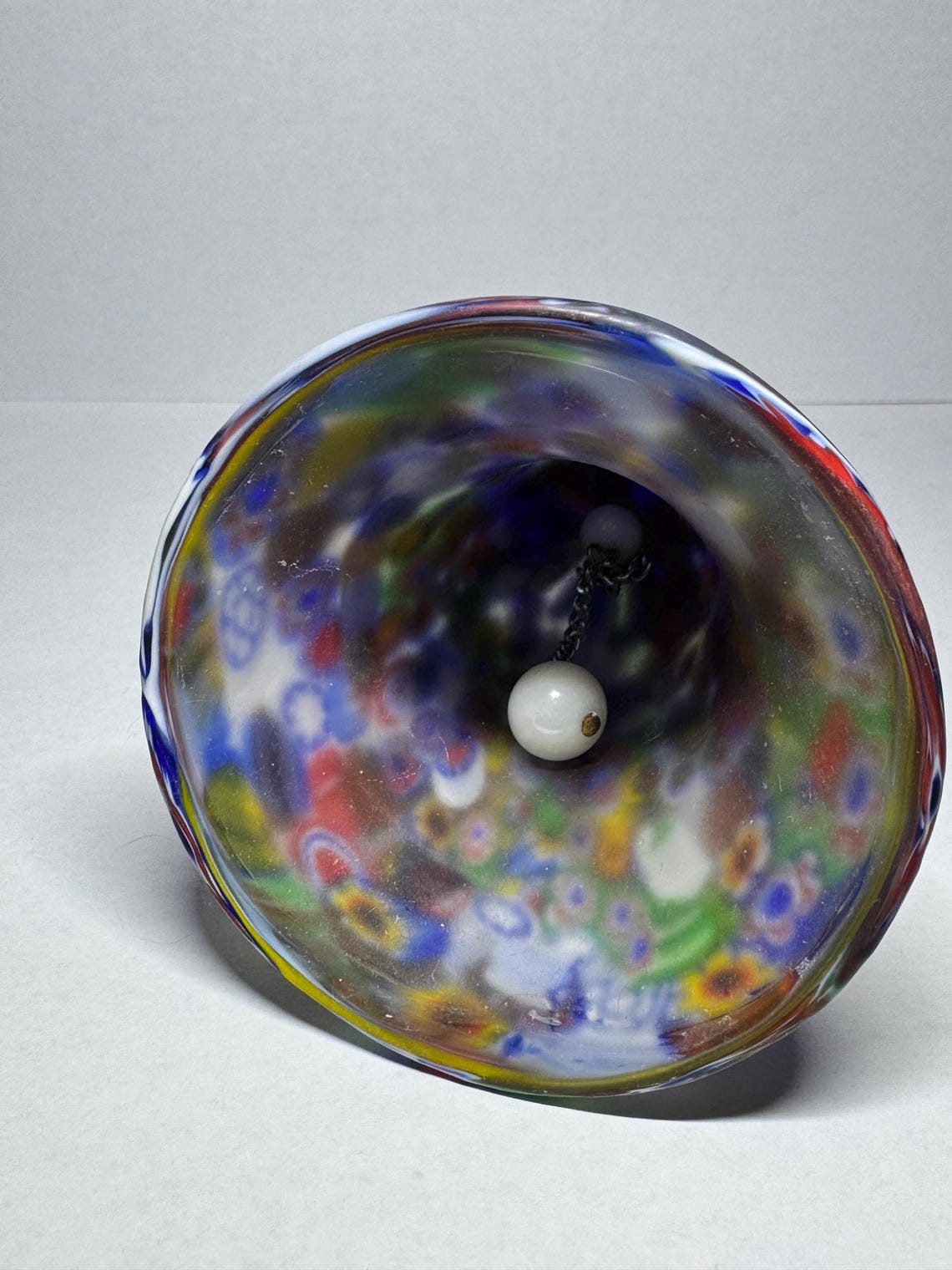 Vintage Murano Glass Millefiori Frosted Top Handle Bell Made in Italy ...