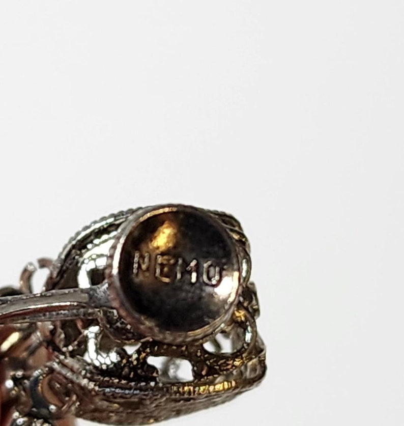 Vintage Nemo Silver Plate Filigree Cube With Chain Dangles Screw on ...