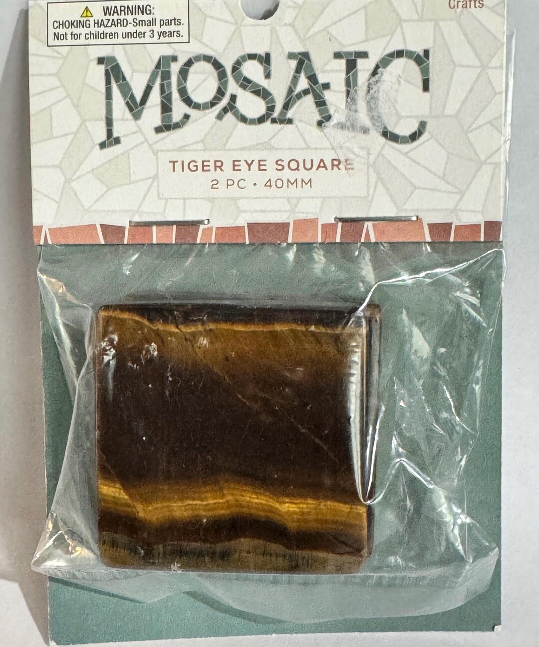 Mosaic2 Piece 40mm Tiger Eye Square Mosaic Stones Rounded Corners New ...