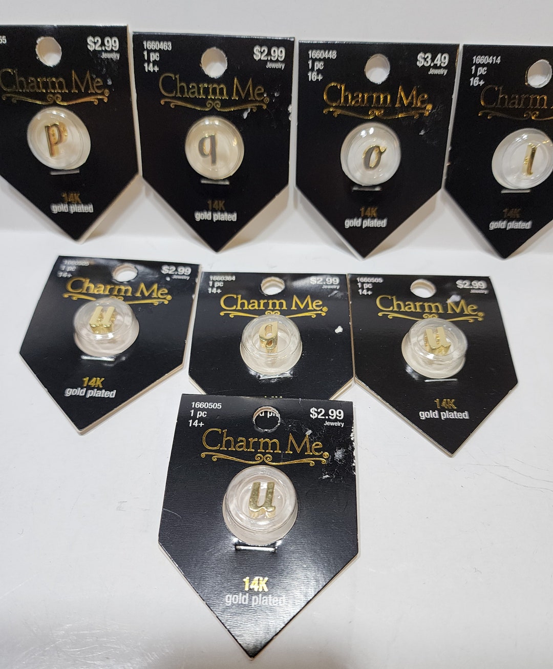 Blue Moon Beads 8 Charm Me 14K Gold Plated Letters / Initials Charms ...