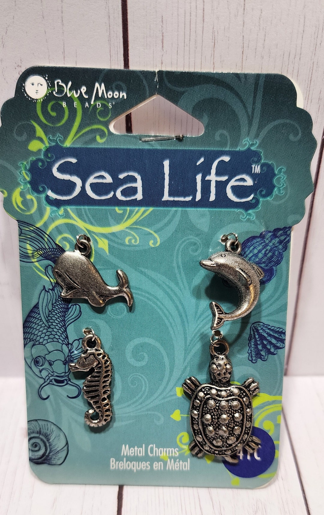 4 Blue Moon Metal Charms Featuring the Whimsical World of a Whale ...