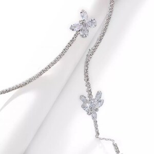 AZALEA NECKLACE Crystal Open Choker Necklace, Chain Long Necklace ...