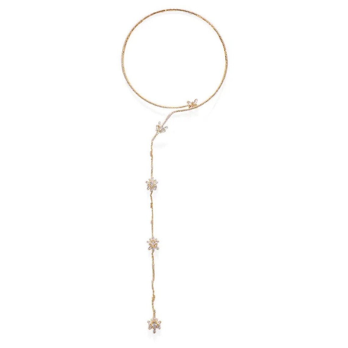 AZALEA NECKLACE Crystal Open Choker Necklace Chain Long - Etsy