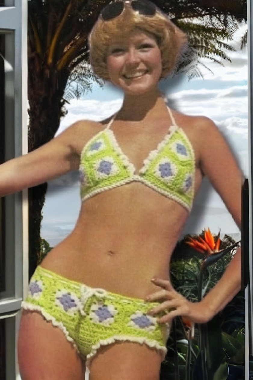 Bikini Crochet Pattern Granny Squares Digital Vintage From the 70s Use ...