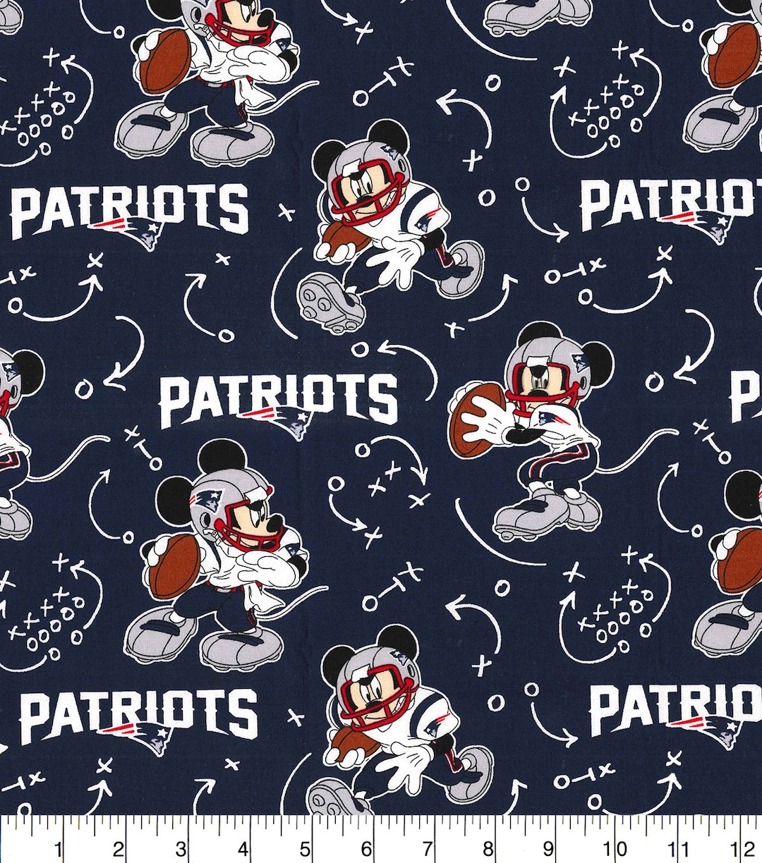 New England Patriots Mickey Mouse Quilt Cotton-nfl Licensed Character ...