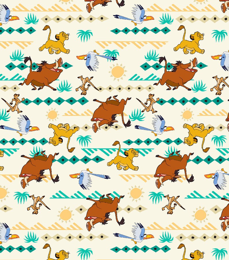 Lion King Fabric-simba, Pumba, Zazu, Timon Quilt Cotton, Disney ...