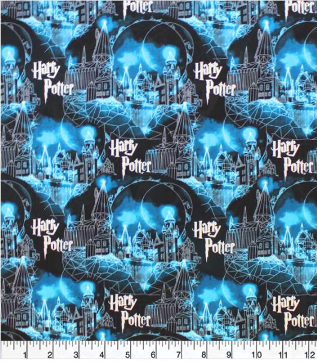 Harry Potter Fabric by the Yard. Hogwarts in Moonlight. Harry Potter ...