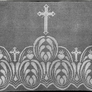 11 Religious Crochet Patterns, Beautiful Altar Cloths Filet Crochet ...