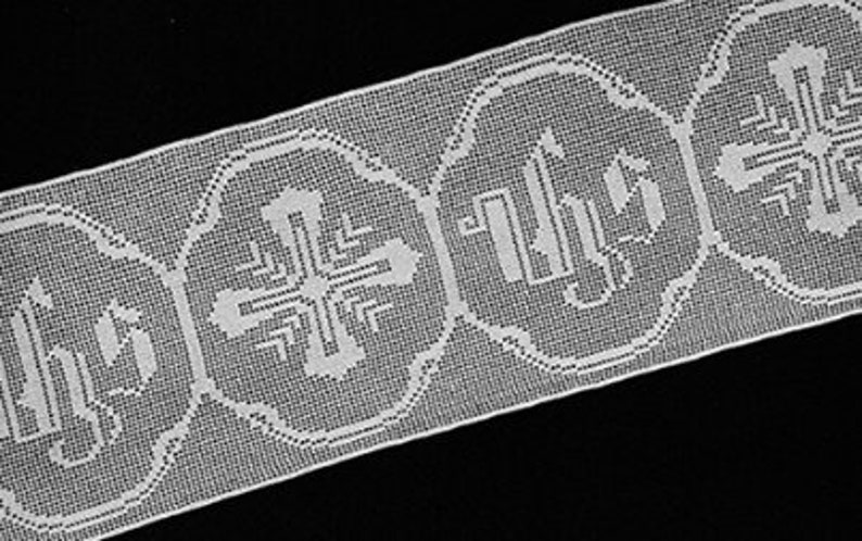 11 Religious Crochet Patterns, Beautiful Altar Cloths Filet Crochet ...