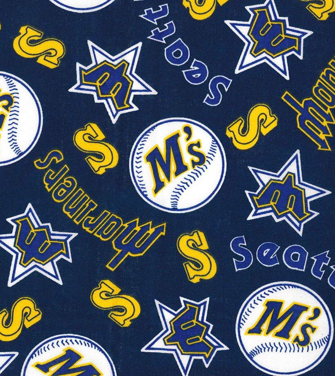 MLB Seattle Mariners Fat Quarters, Seattle Mariners, Quilt Cotton ...