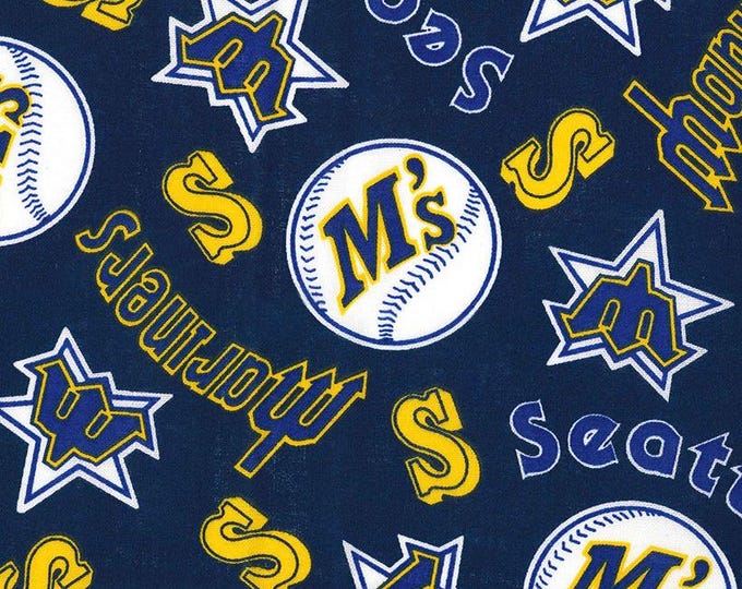 MLB Seattle Mariners Fat Quarters, Seattle Mariners, Quilt Cotton ...