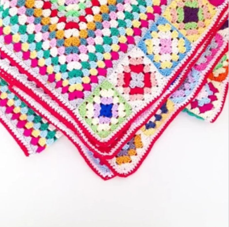 Crochet Granny Square Blanket Pattern Digital One Huge Granny Square