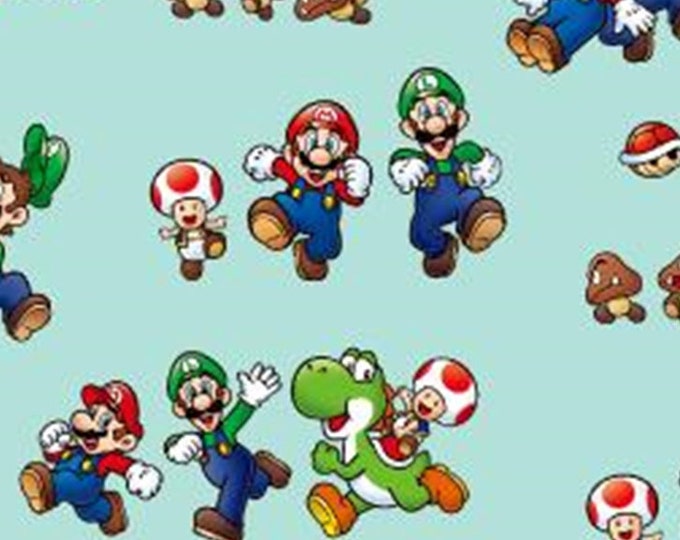 Mario Brothers Cotton Fabric-fat Quarters-by the Yard-quilt Cotton ...