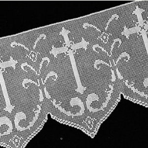 11 Religious Crochet Patterns, Beautiful Altar Cloths Filet Crochet ...