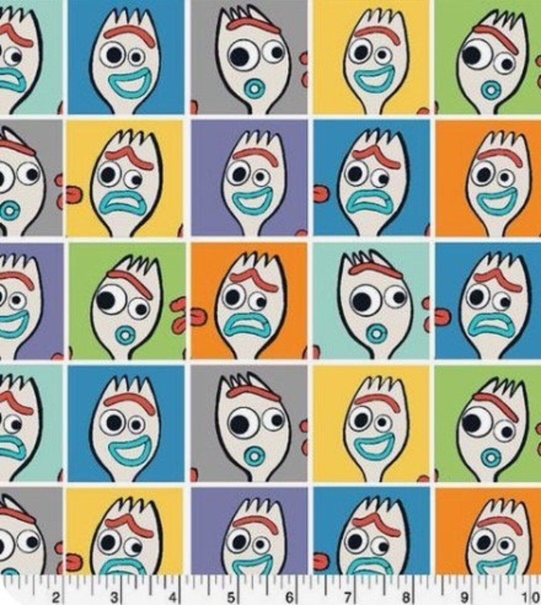 Forky From Toy Story, Fat Quarters, Cotton. Disney Licensed Characters ...