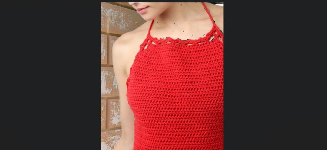 Open Back Crochet Pattern Halter Top, Open Back on Crochet Crop ...
