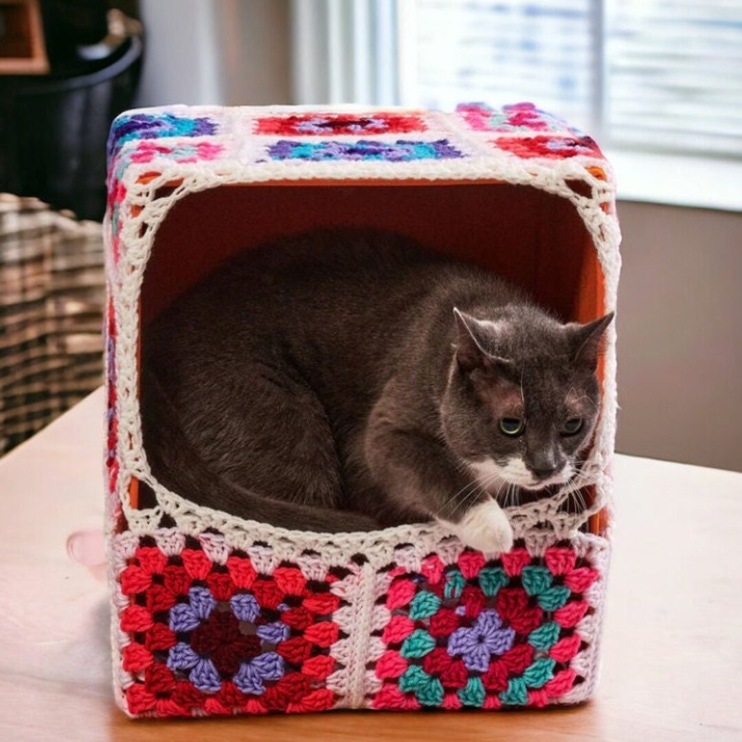 Crochet Cat House-granny Square Pattern for 12x12x14 Cat House-a House ...
