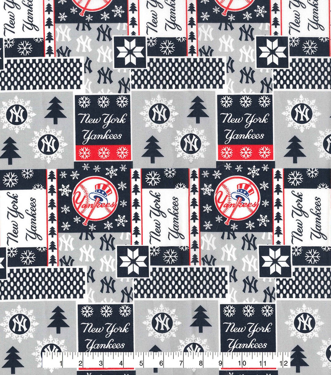 MLB New York Yankees Baseball Fabric-1/4 Yard-fat Quarter*-quilt Cotton ...