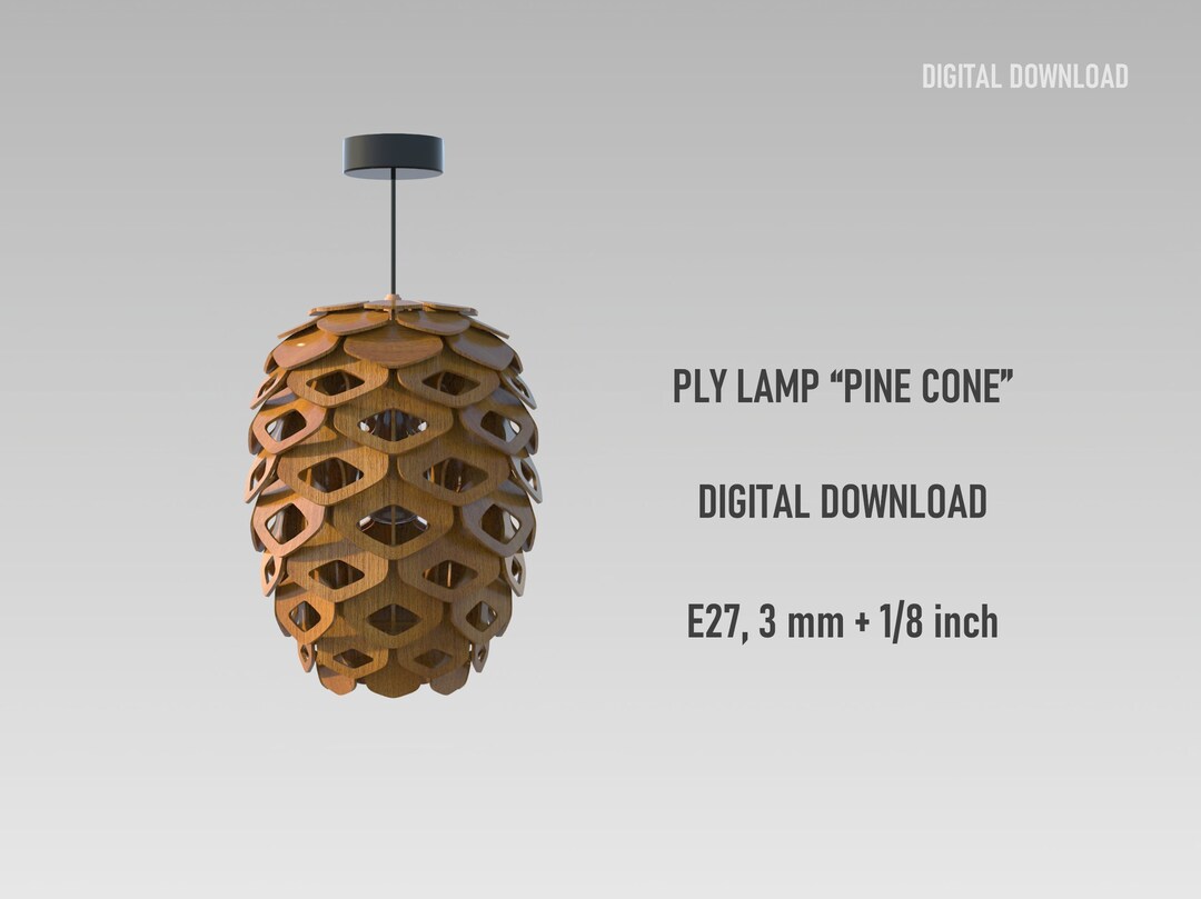 Ply Wood Lamp Cut Files (pine Cedar Cone), CNC DXF SVG - Etsy