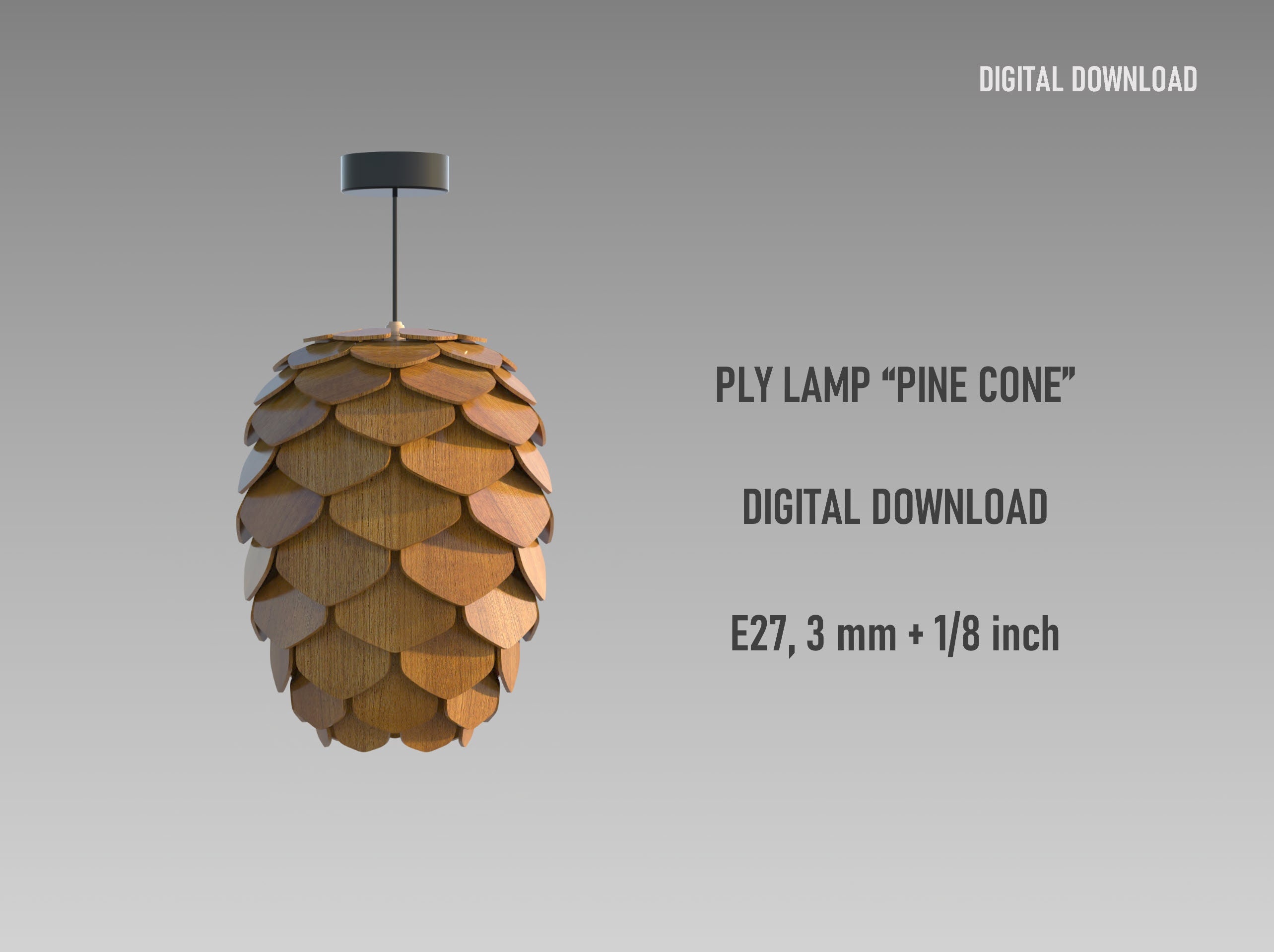 Ply Wood Lamp Cut Files (pine Cedar Cone). CNC: Dxf, Svg, Cdr, Xcs - Etsy