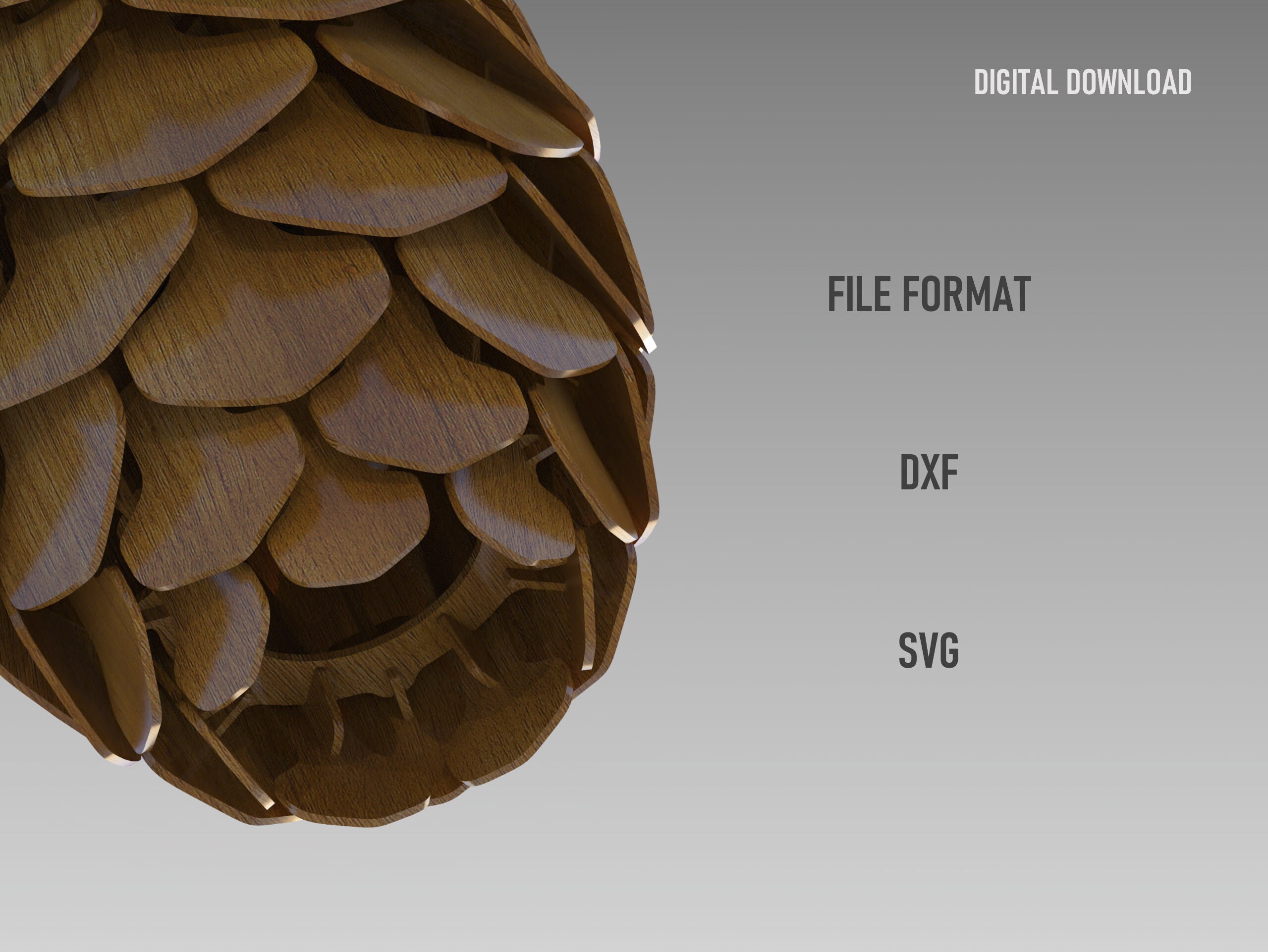 Ply Wood Lamp Cut Files (pine Cedar Cone). CNC: Dxf, Svg, Cdr, Xcs - Etsy