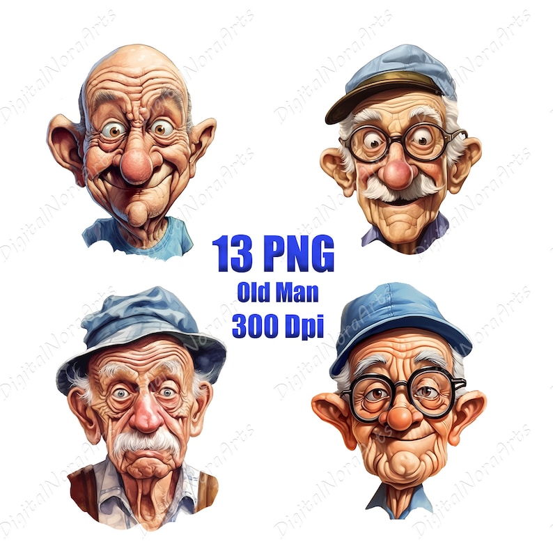Funny Old Man,logo,clipart,png,t-shirt Design ,graffiti Style,vector ...