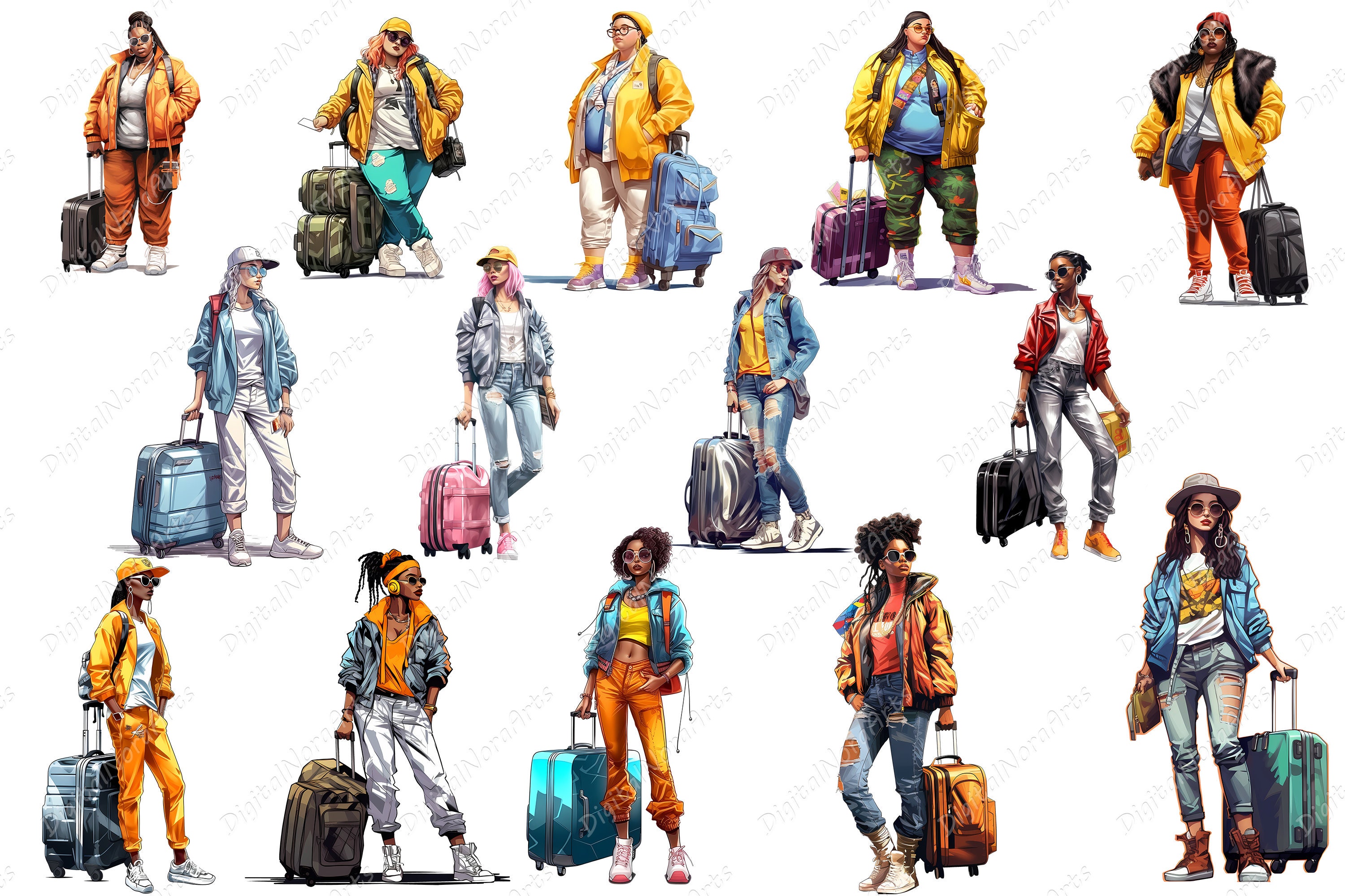 Traveler Girl,logo,clipart,png,t-shirt Design ,graffiti Style,vector ...