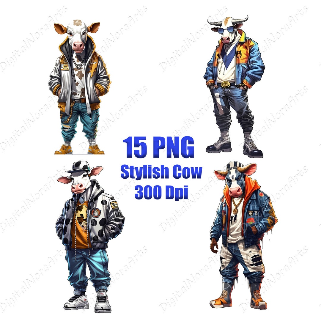 Stylish Cow,logo,clipart,png,t-shirt Design ,graffiti Style,vector ...