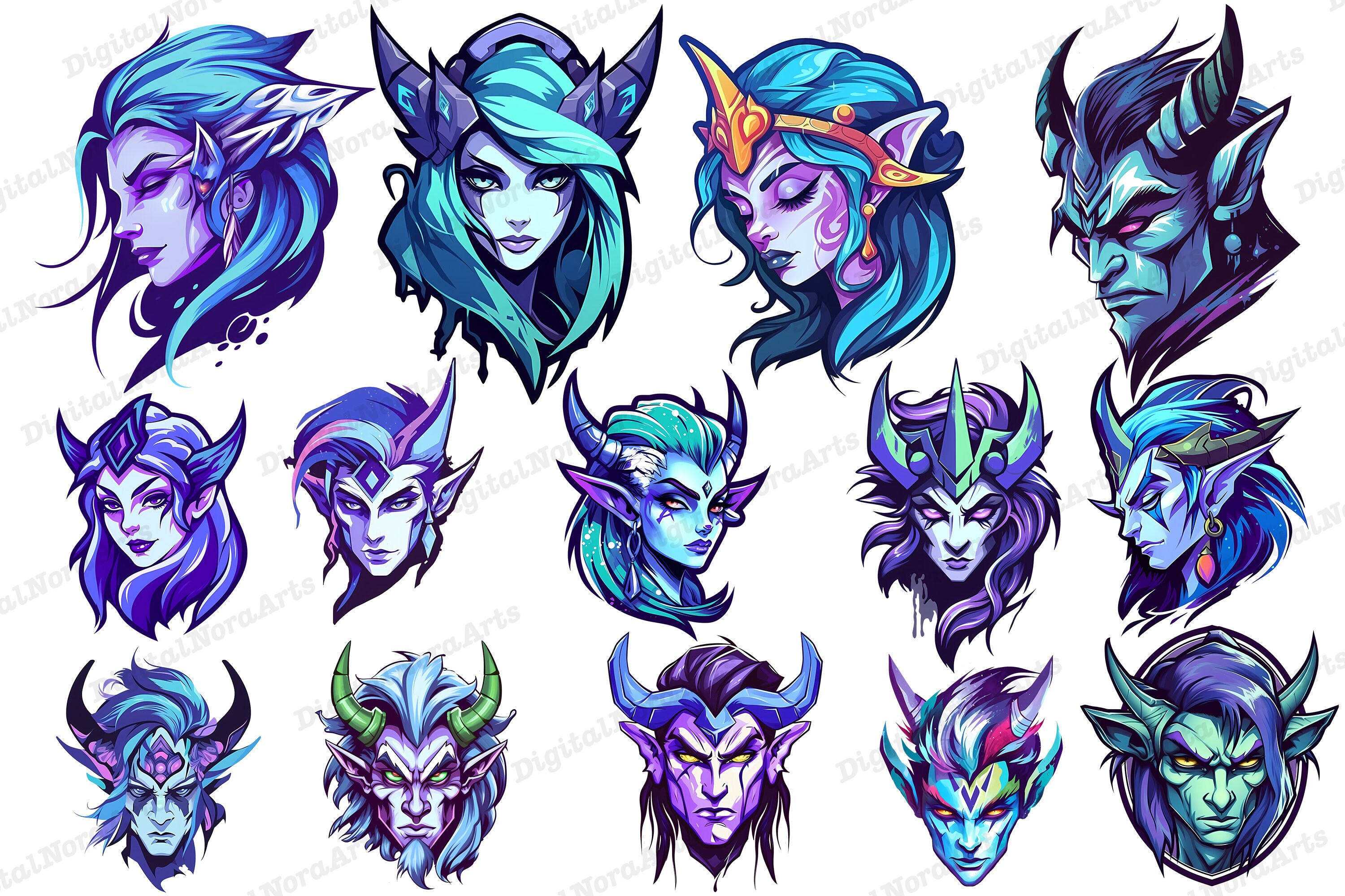 Night Elf,logo,clipart,png,t-shirt Design ,graffiti Style,vector ...