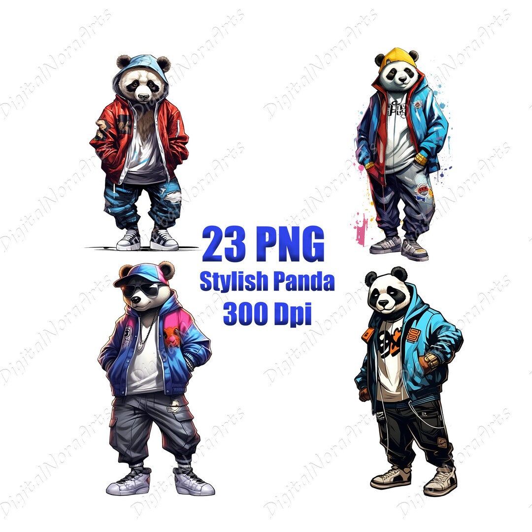Stylish Panda,logo,clipart,png,t-shirt Design ,graffiti Style,vector ...