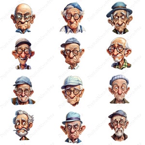 Funny Old Man Clipart, Graffiti Style Vector (PNG, SVG) - Etsy