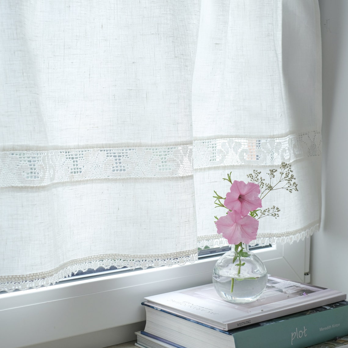 Linen Cafe Curtains | Cafe Curtains | Custom Made Curtains for Kitchen ...