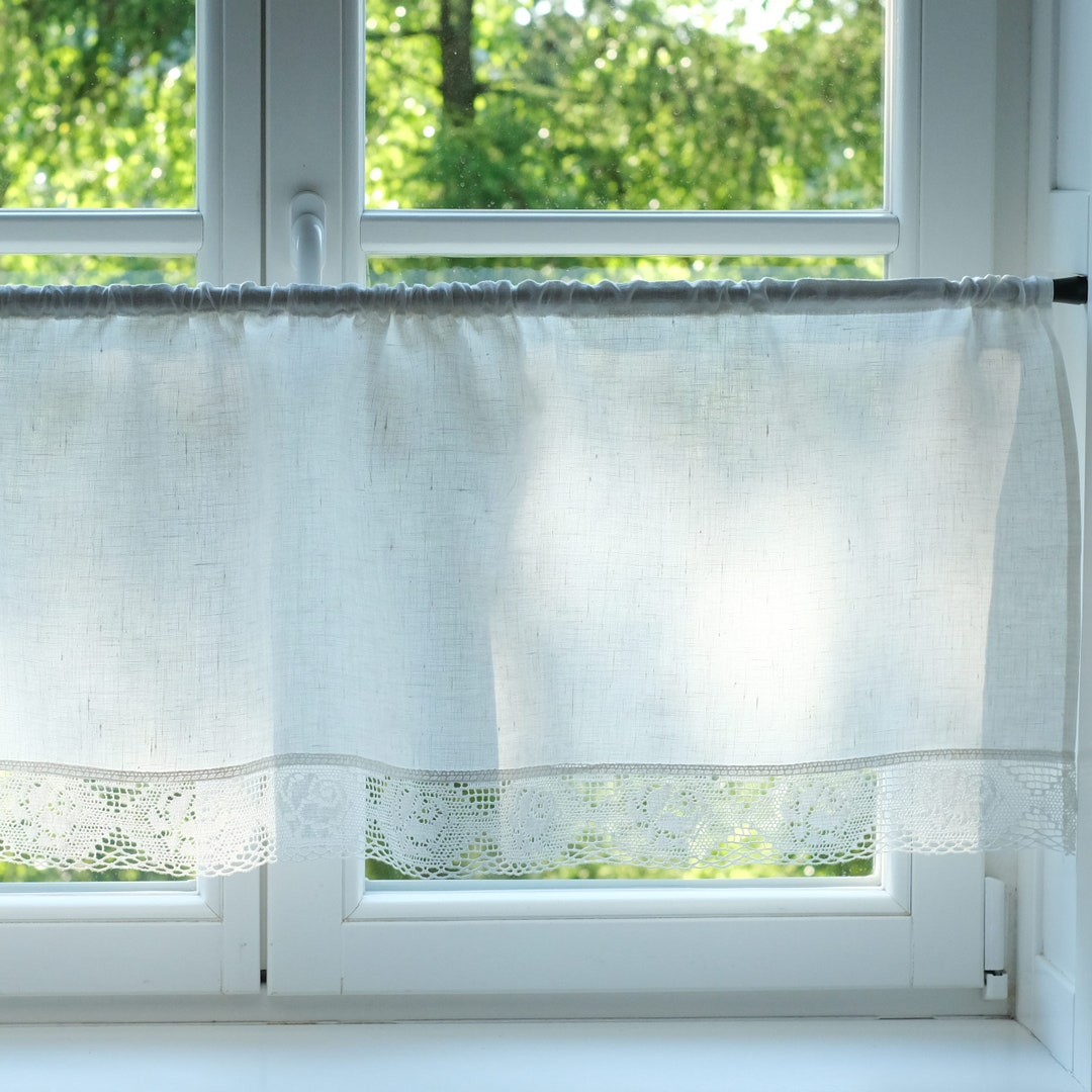 Linen Cafe Curtains | Cafe Curtains | Custom Made Curtains for Kitchen ...