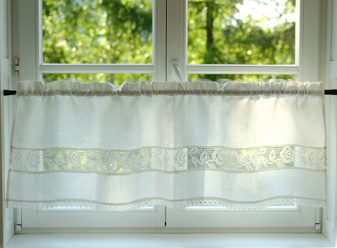 French Country Linen Curtain | Custom Made Curtain for Kitchen Bathroom ...