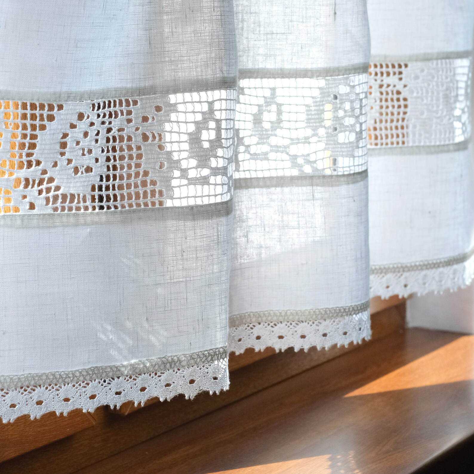 French Country Linen Curtain | Custom Made Curtain for Kitchen Bathroom ...
