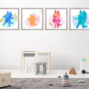 Bluey Wall Art Digital Art Download Baby, Nursery, Kids Room 4 ...