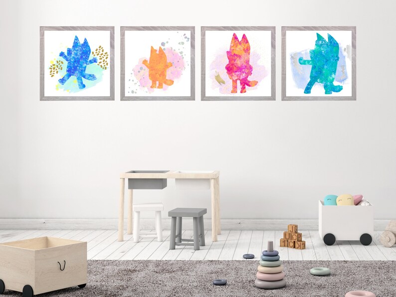 Bluey Wall Art Digital Art Download Baby, Nursery, Kids Room 4 ...