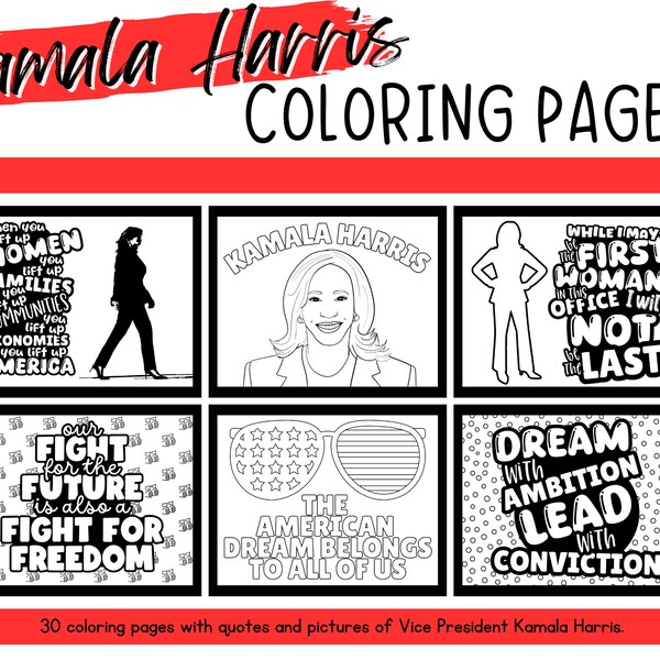 Kamala Harris Coloring - Etsy