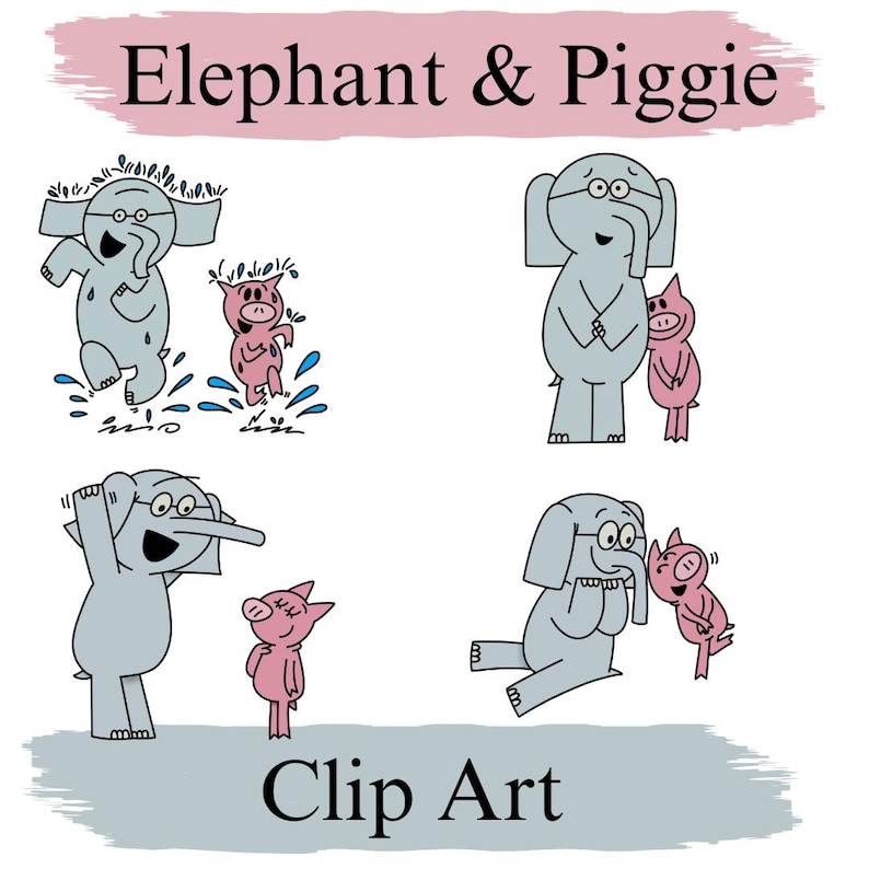 Elephant & Piggie Clip Art - Etsy
