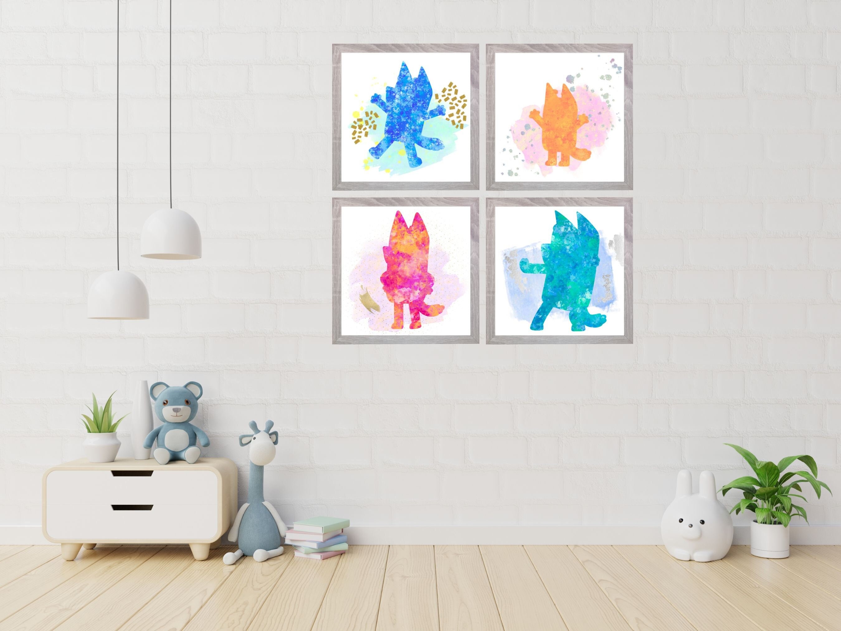Bluey Wall Art Digital Art Download Baby, Nursery, Kids Room 4 ...
