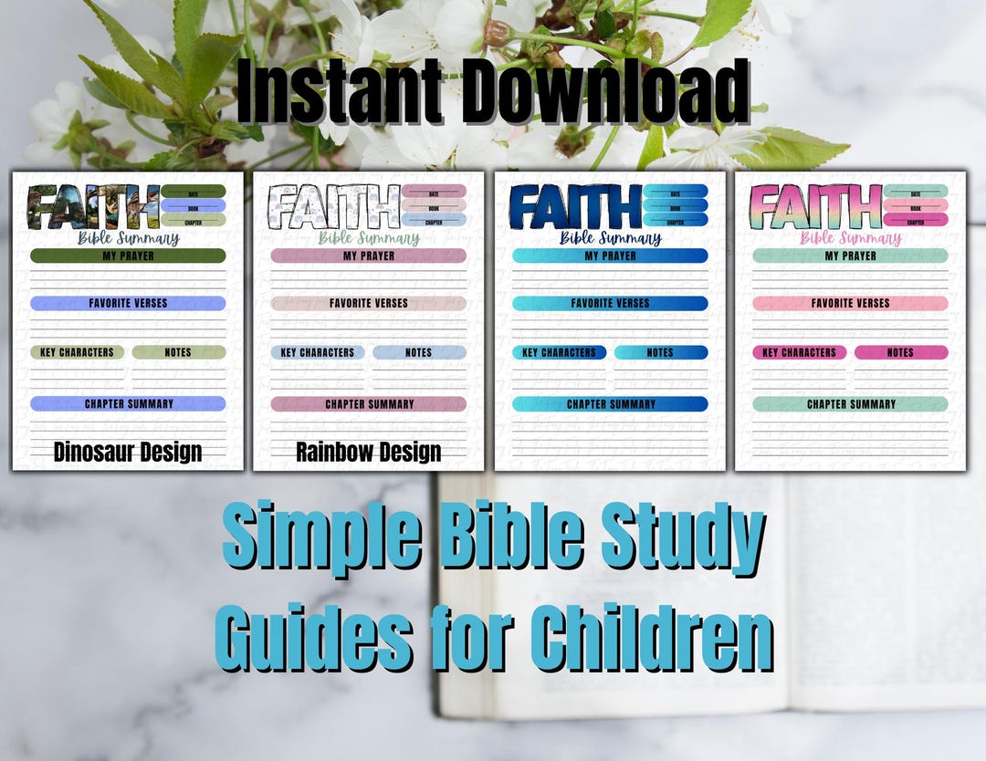 Bible Study Guides for Children, Bible Study Digital Download, Bible ...
